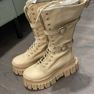 ASOS | Shoes | Asos Design Cosmic Premium Leather Chunky Lace Up Boots ...